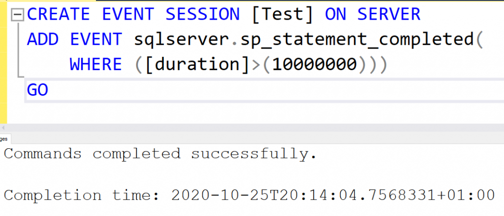 There's a Bug with Extended Events creation in SQL Server Management ...